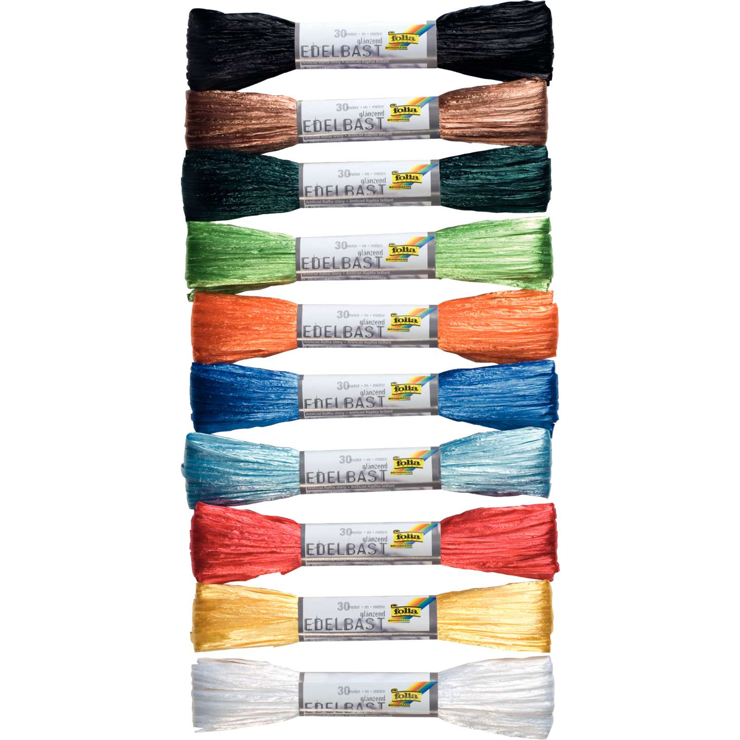 folia® | Shiny Artificial Raffia assortment — 10 x 30 metres | 50,000 ...
