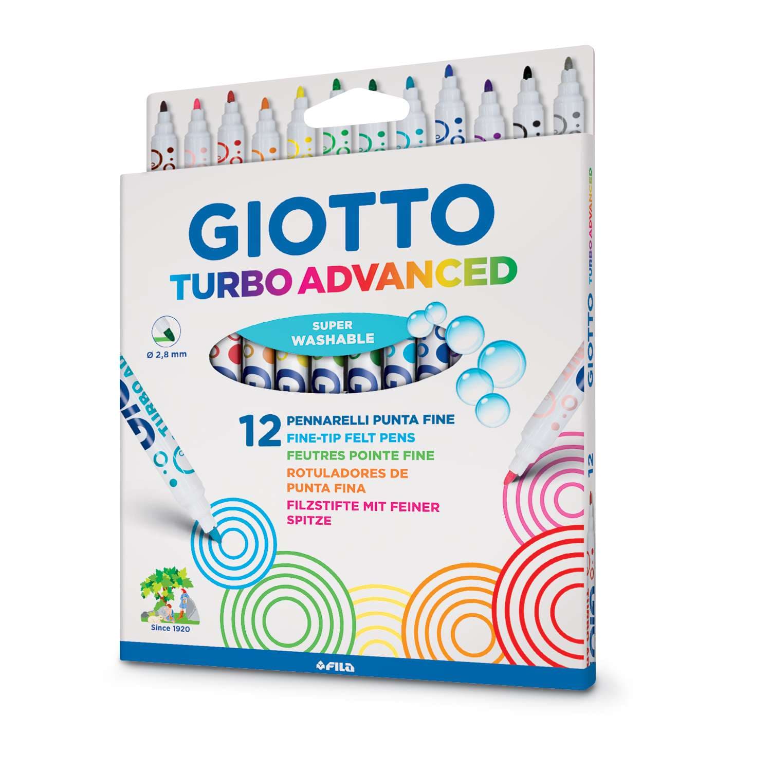 GIOTTO | TURBO ADVANCED Fibre Pen set — 12 pens | 50,000+ Art Supplies ...