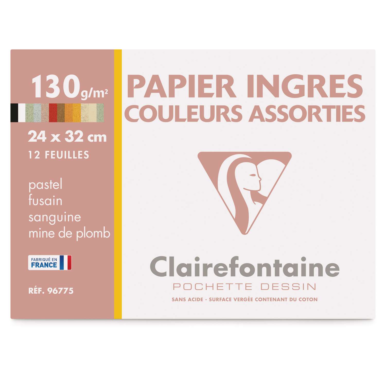 Clairefontaine | INGRES paper pack — 12 coloured sheets | 50,000+ Art ...