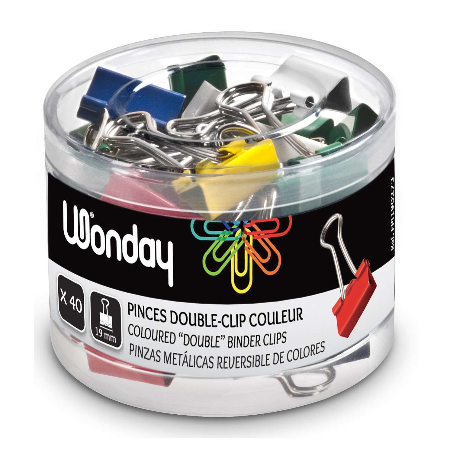 Wonday® | Coloured Double Binder Clips — 40 assorted clips | 50,000 ...