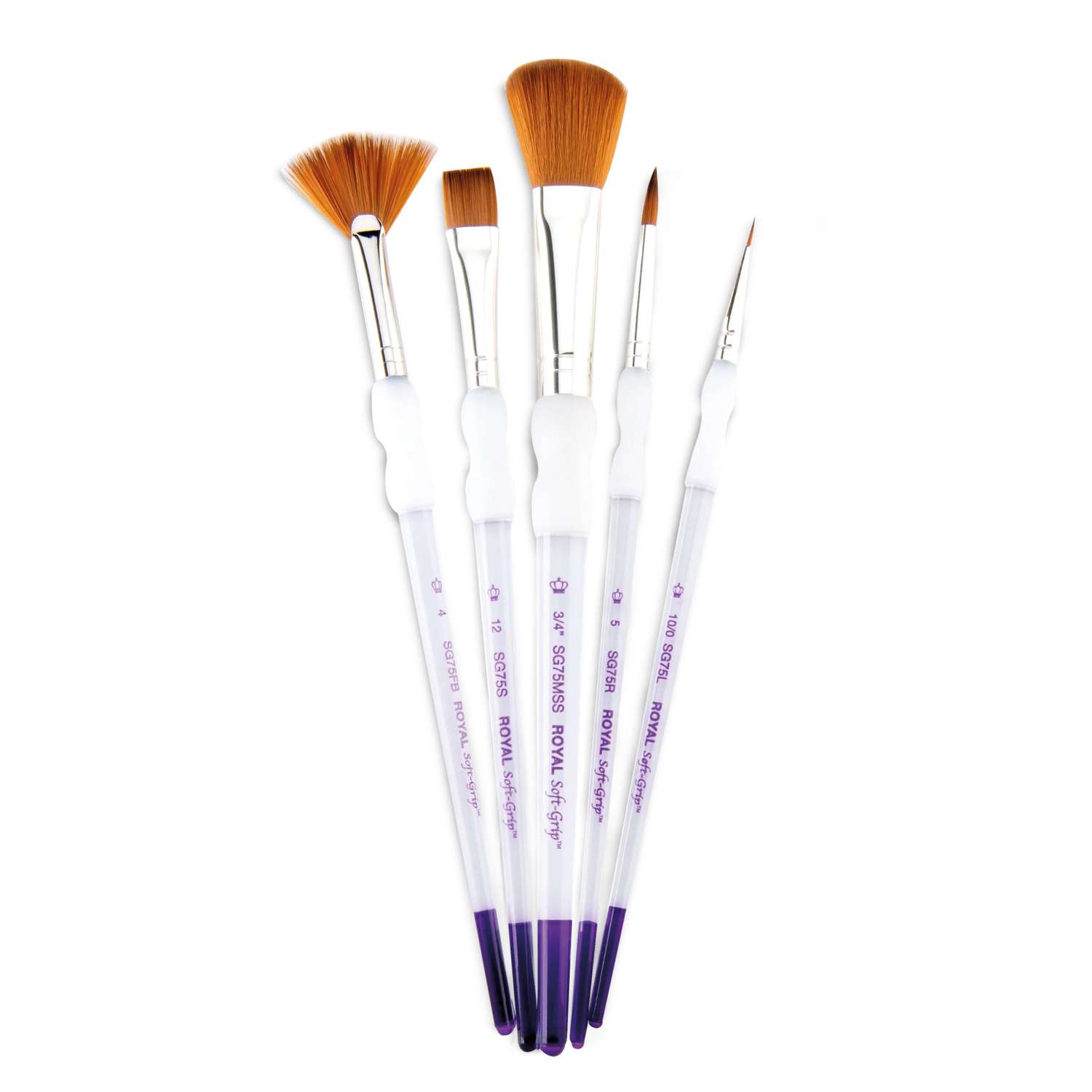 Royal & Langnickel® | SOFT GRIP™ Synthetic Sable Mop Brush Set — 5 ...